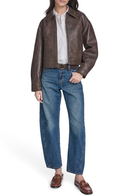 LEVI'S Faux Leather Zip-Up Jacket